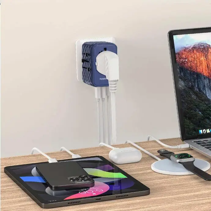 Powerology Universal Multi-Port Travel Adapter PD 65W